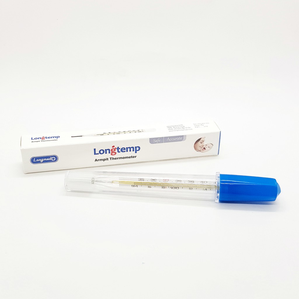 Longtemp Armpit Thermometer เทอร์โมมิเตอร์ ปรอทวัดไข้ 1 แท่ง (P1 ...