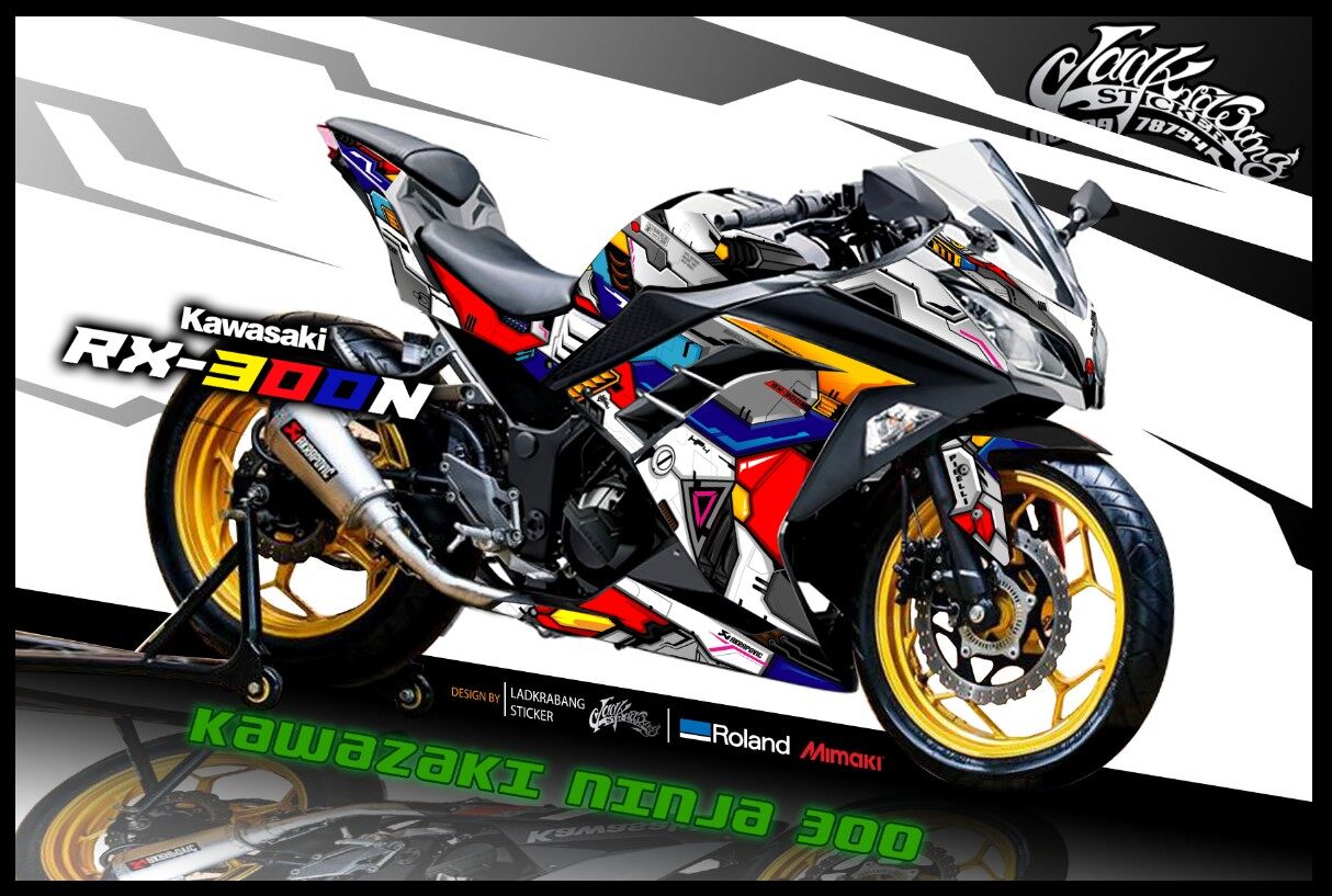 สติ๊กเกอร์แต่งลายรถ Kawasaki Ninja 300 (2018) ลาย RX-300N - kPIBz3Ea ...