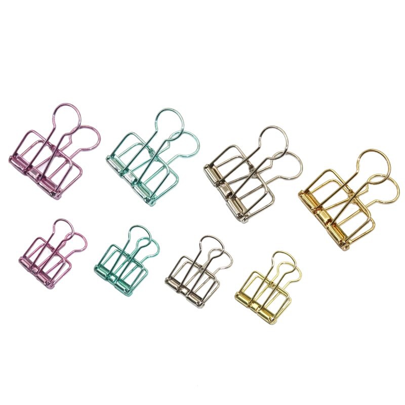 Novelty Solid Color Hollow Out Metal Binder Clip Notes Letter Paper ...