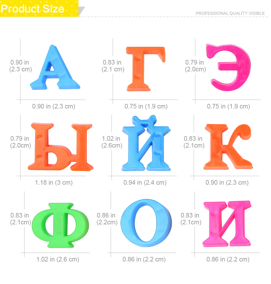 33pcsset 2CM Magnet Russian Letters Alphabet Puzzle Colorful Fridge ...
