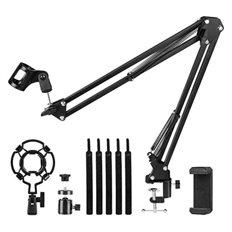 Microphone Stand,Hanging Mic Stand with Phone Clip for Blue Snowman ...