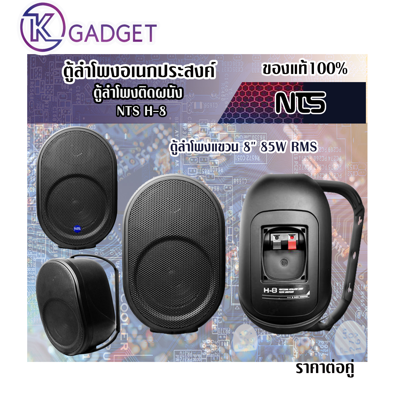 ตู้ลำโพงอเนกประสงค์ ตู้ลำโพงแขวน NTS H-8 ตู้ลำโพงแขวน 8" 85W RMS ราคาต่อคู่ สินค้ามีพร้อมส่ง ...