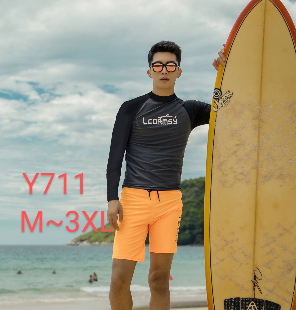 เสื้อว่ายน้ำชาย เสื้อว่ายน้ำแขนยาว ถูกและดี ผ้ากันยูวี ใส่แล้วอย่างเท่ห์ LXL2XL3X 4XL มีเก็บเงิน ...