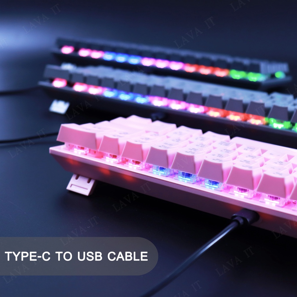 คีย์บอร์ดเกมมิ่ง คีย์บอร์ดไร้สาย Tsunami MK-61 Mini 60% Outemu Switch ...