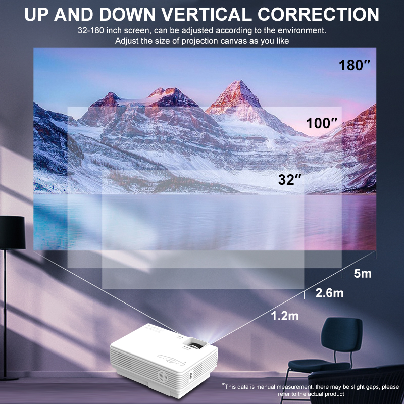 (Ready to ship) T5 Portable Projector Projector 4500 lumens Smart Home ...