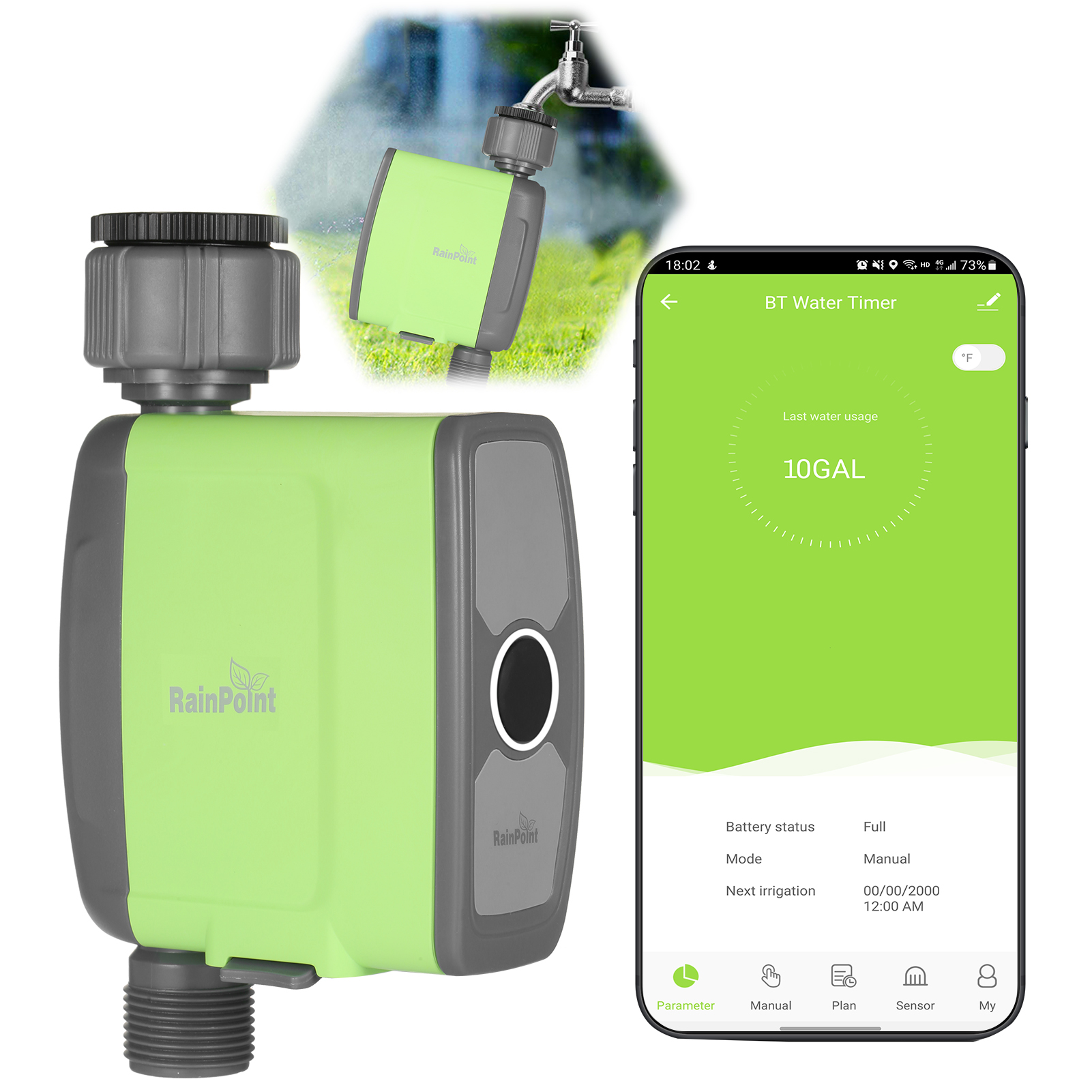 BT App Control Soil Temperature Moisture Sensor Meter Irrigation Soil Thermometer Humidity ...