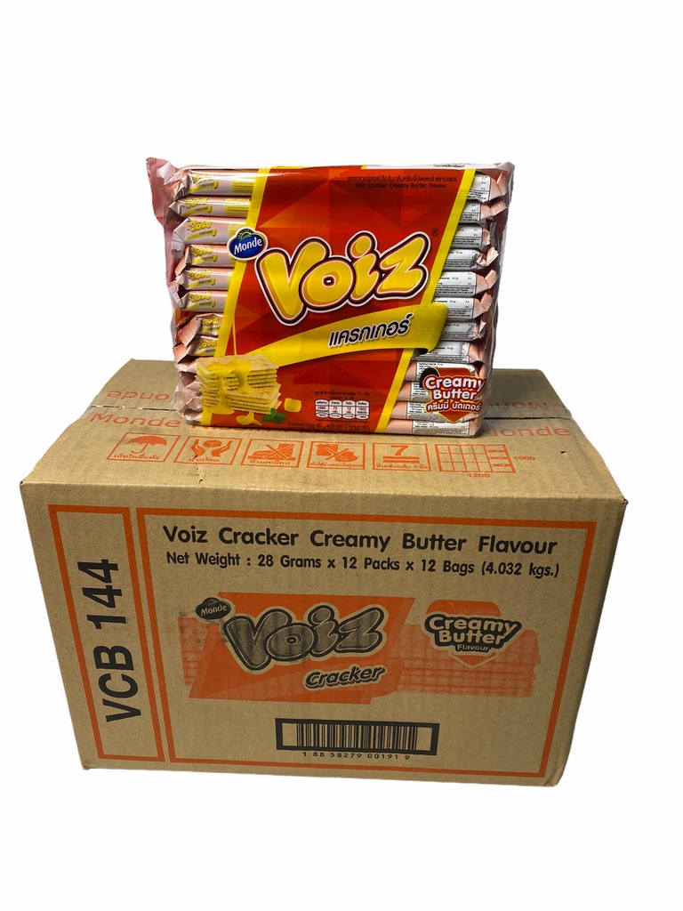 VOIZ Cracker Creamy Butter Flavour,Orange 28g 1ลัง/บรรจุ 12 แพค/จำนวน ...