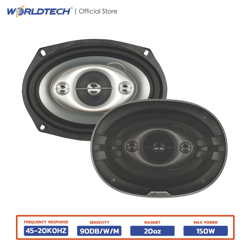 ( Woww+++ ) Worldtech WT-SPK160-Orange เครื่องเสียงรถยนต์ ดอกลำโพงรถยนต์ ขนาด 6 X 9 นิ้ว 4ทิศทาง ...