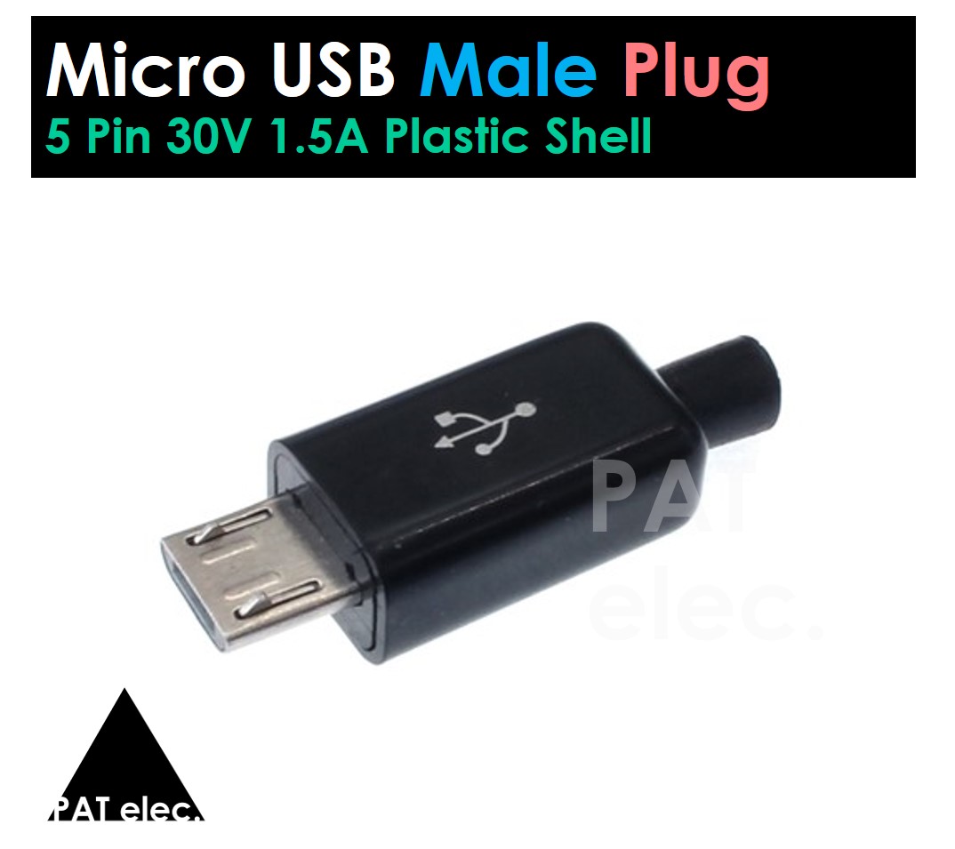 อะไหล่ พอร์ต ขั้วต่อ ปลั๊ก Micro USB 5 Pin 30V 1.5A ตัวผู้ Connectors ...