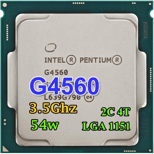 ซีพียู CPU Intel Pentium G4560 2คอ 4เทรด 54W LGA 1151 ฟรีซิลิโคน1ซอง G 4560 - Easy Play Computer ...