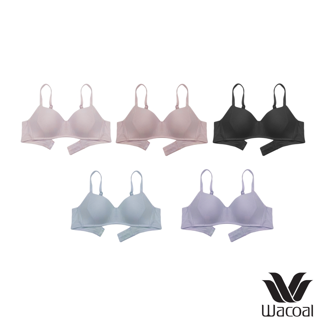 Wacoal Soft Cup Wireless Smart Size Bra Set 5 ชิ้น บราไร้โครง นุ่มสบาย ...