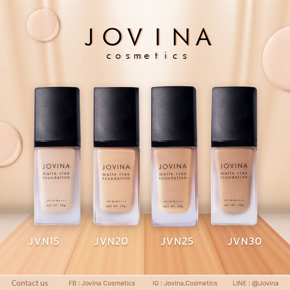 ขนาดจริง 30ml รองพื้นคุณแก้ม JOVINA MATTE CLAY FOUNDATION - Tiny Makeup ...