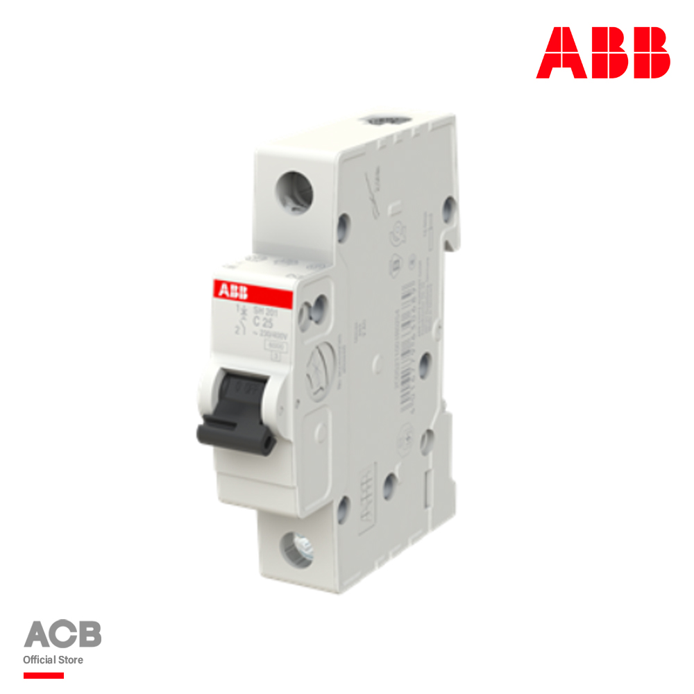 ABB SH201-C25 ลูกย่อยเซอร์กิตเบรกเกอร์ 25 แอมป์ 1 โพล 6kA ABB System M Pro 25A MCB Mini Circuit ...