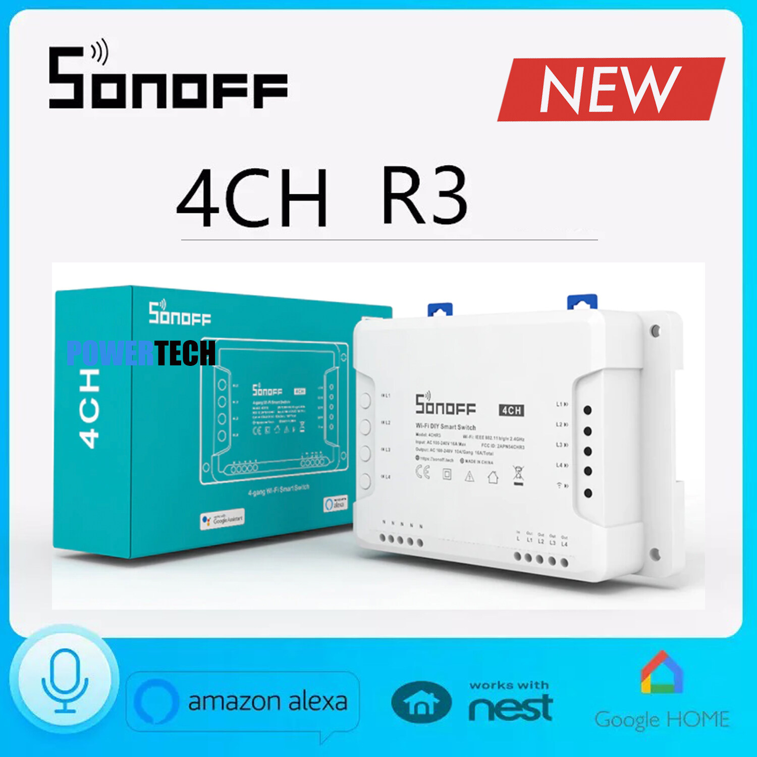 SONOFF 4CH R3 หรือ 4CH PRO R3 4 ช่อง อัจฉริยะไร้สายโมดูลสวิทช์ - Power ...