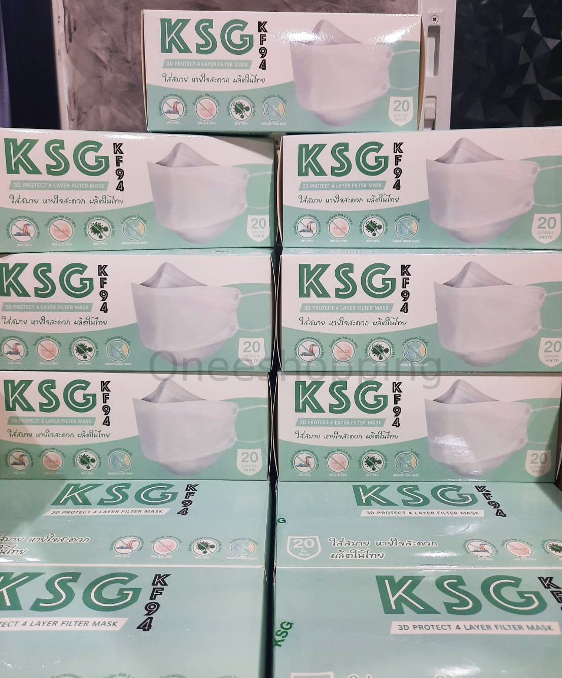 ((ยกลัง)) KSG KF94 หน้ากากอนามัยสีขาว 3D PROTECT 4 LAYER FILTER MASK ...