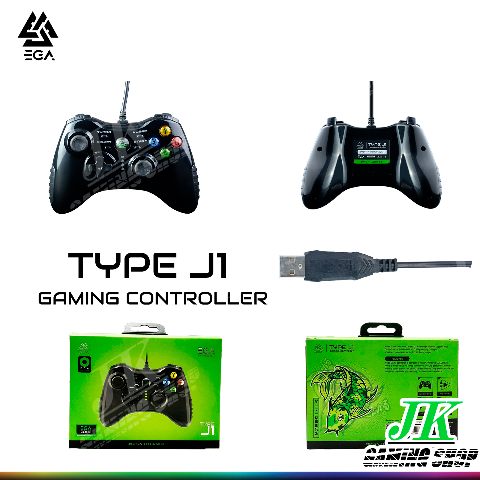 จอยเกมส์ EGA TYPE-J1 JOY CONTROLLER จอย USB PC X-INPUT ประกันศูนย์ 2 ปี ...