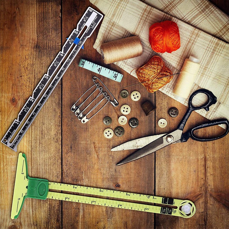 4 Pcs Sliding Gauge Measuring Sewing Tool, 5-In-1 Sliding Gauge ...