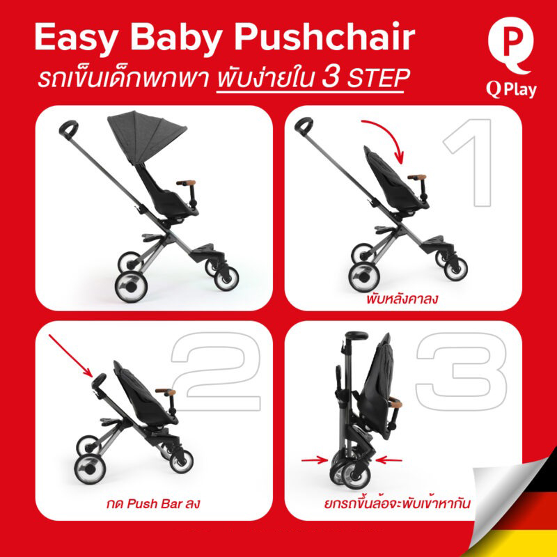 [คูปองลดเพิ่ม 600 บาท] Luxury Baby รถเข็นเด็ก // QPlay Easy baby ...