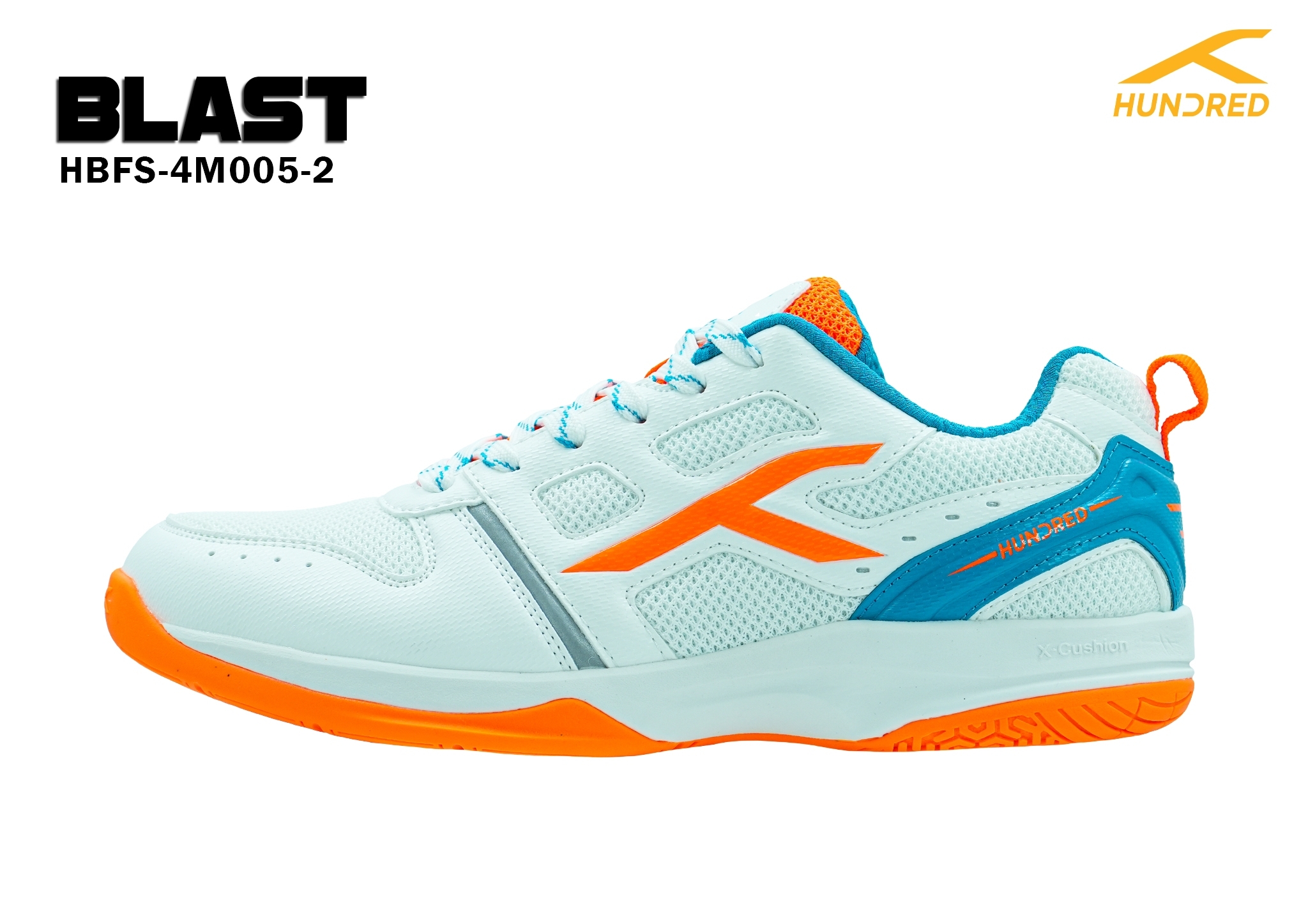 HUNDRED BLAST (HBFS-4M005-2) WhiteTurquoiseOrange badminton Shoe ...