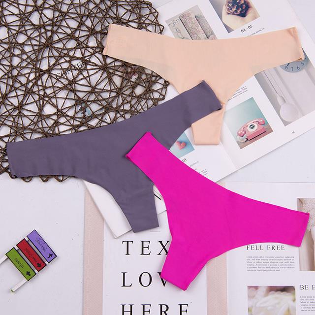【CW】 Hot Silk Sexy Women Thongs g string Seamless Panties Female ...