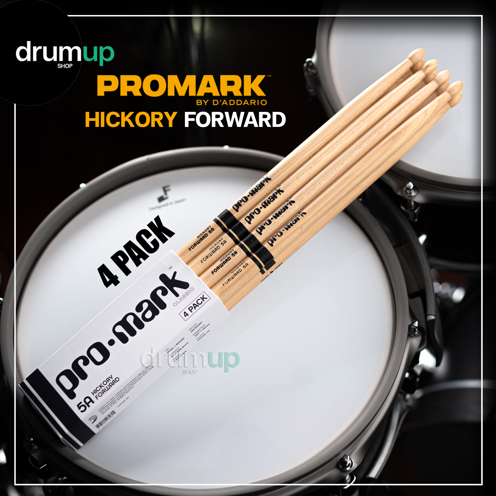 Promark™ ไม้กลอง Rebound 5A ระดับมืออาชีพ มีเทคโนโลยี ActiveGrip™ รุ่น ...