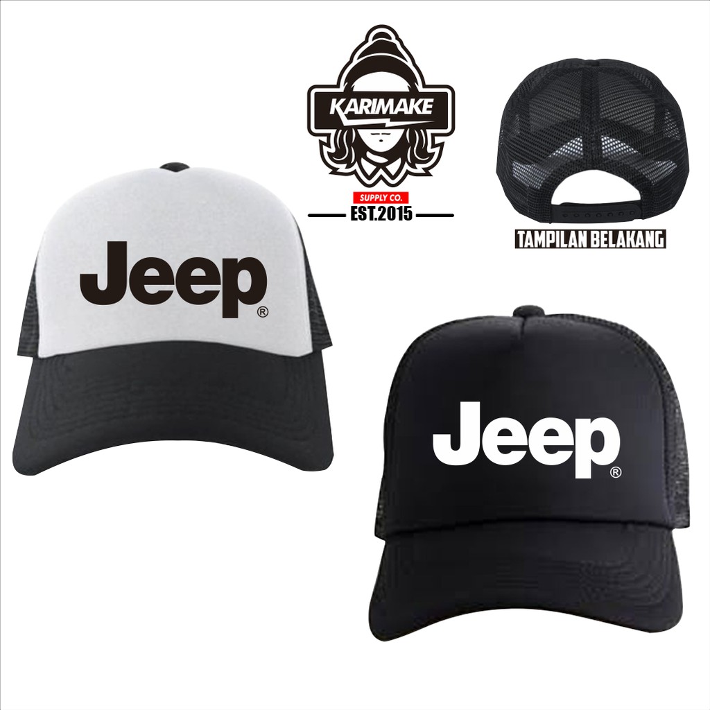 Cap Trucker Jeep Logo Net Hat - Karimake | Topi Trucker Jeep Logo Topi ...
