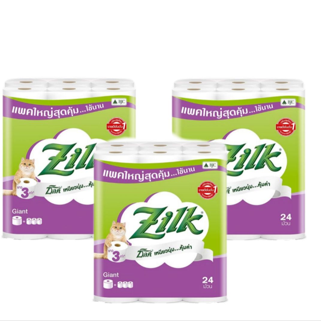 ZILK GIANT ซิลค์ ไจแอนท์ เหนียว นุ่ม ไม่ยุ่ยง่าย ยาวกว่า 3 เท่า ความยาวต่อม้วน 38 ม.ขนาดแผ่น 10. ...