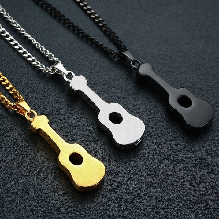 Men's Punk Fashion GoldSilverBlack Openable Guitar Ash Case Memento ...