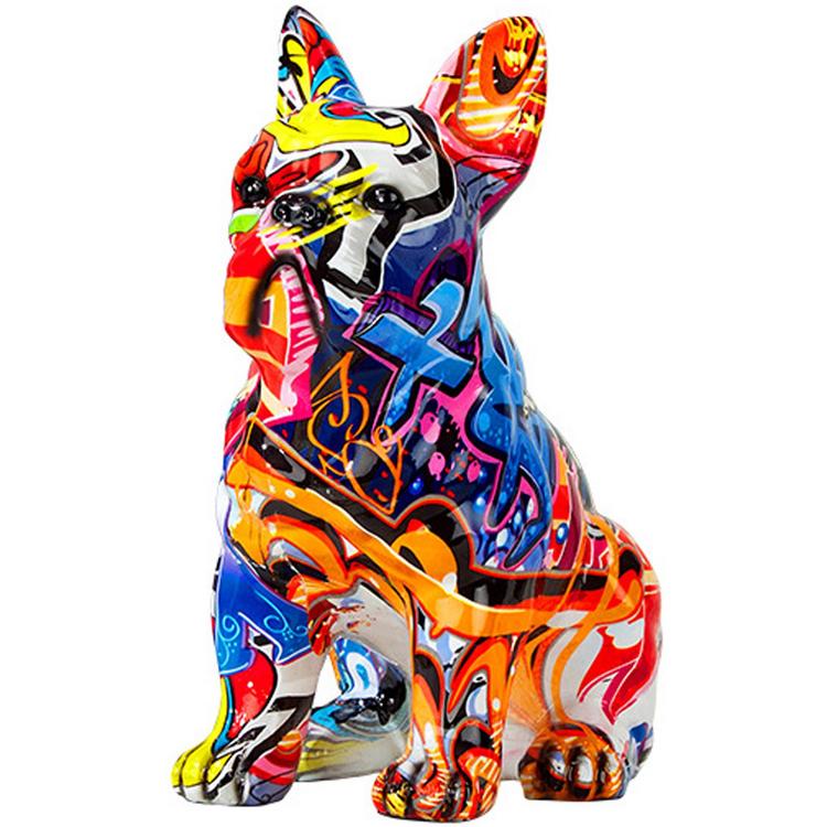 Painted Bulldog Statue Multicolor Dog Statue Bulldog Statues And ...