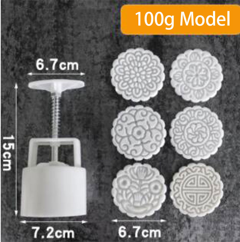 6 Style RoundSquare Flower Mooncake Mold Set 100g Mid Autumn Festival ...
