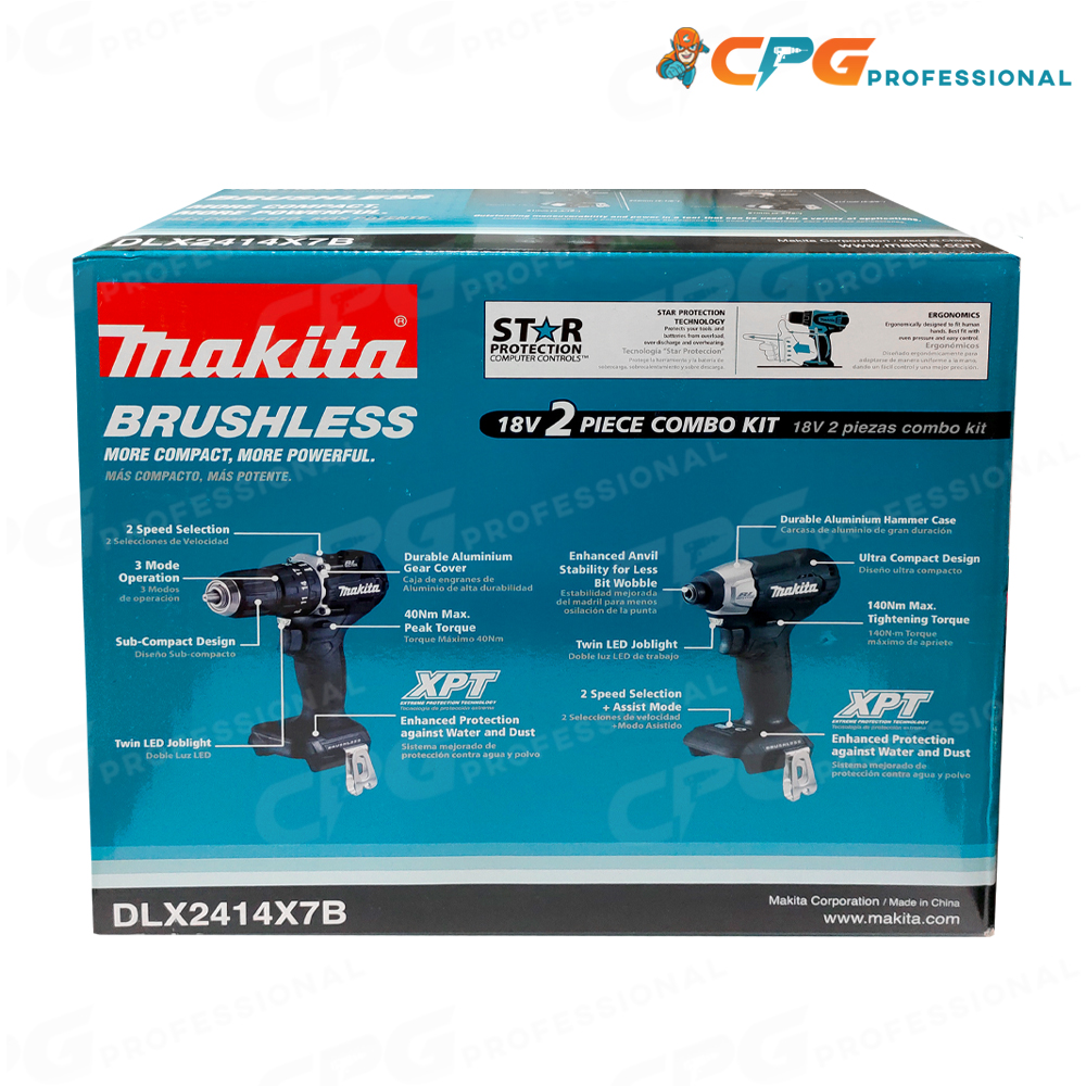 [แถมฟรี!! กระเป๋าสะพายหลัง] MAKITA ชุด Combo Kit DHP487 (สว่านกระแทกไร้ ...