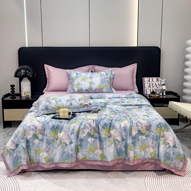 （HOT) Live Explosive Hot Explosive Washed Tencel พิมพ์ผ้าห่มเย็นสำหรับ ...