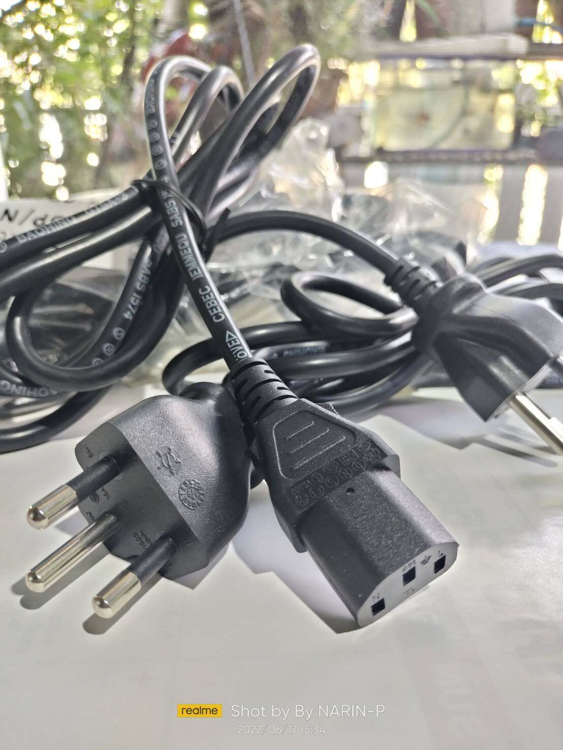 สายไฟคอมพิวเตอร์ สายไฟจอคอมพิวเตอร์ ac power cable male to female สาย 3 ...