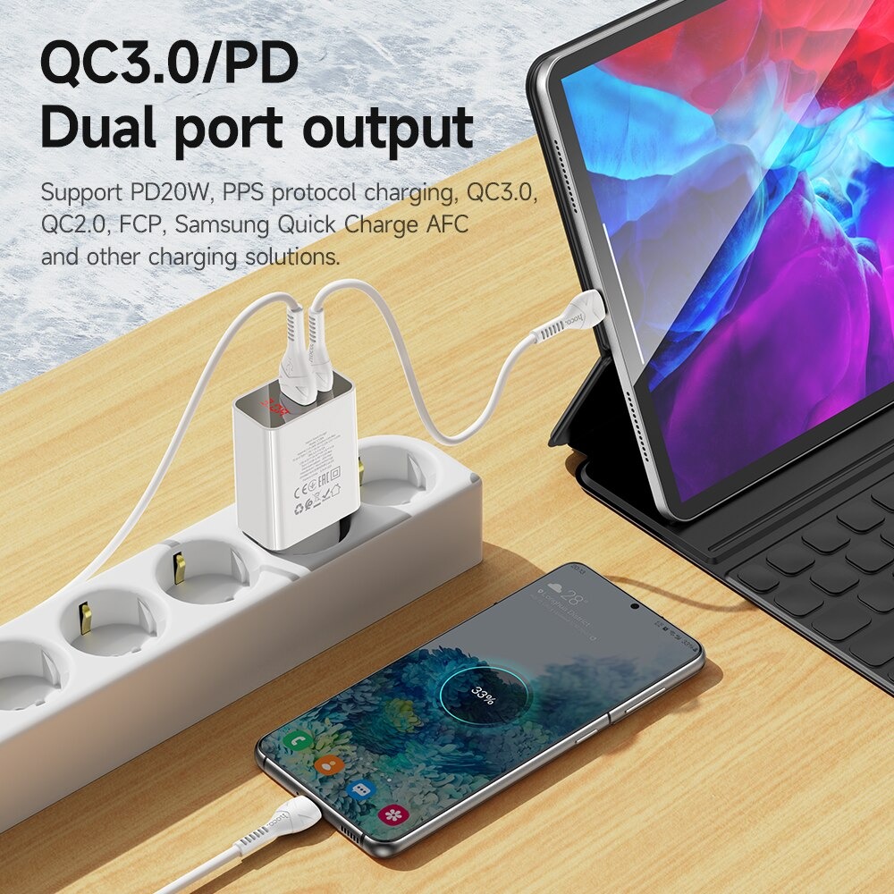 HOCO HK40 ปลั๊กชาร์จเร็ว PD 20W Quick Charge 3.0 PD3.0 หัวชาร์จเร็ว ...