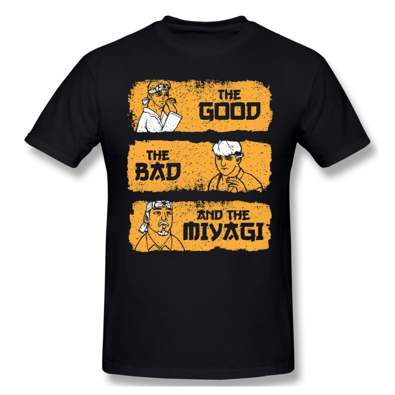 Men Cobra Kai Martial Arts Comedy Drama Black T-Shirt Karate Manga Essential Pure Cotton s ...