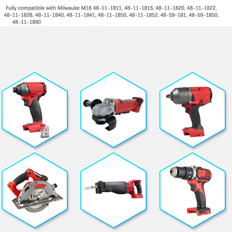 3.0ah แบตเตอรี่ มิลวอคกี้ 3 แอม มีไฟ LED บอกสถานะ 18V 48-11-1815 48-11-1850 2646-20 2642-21CT ...