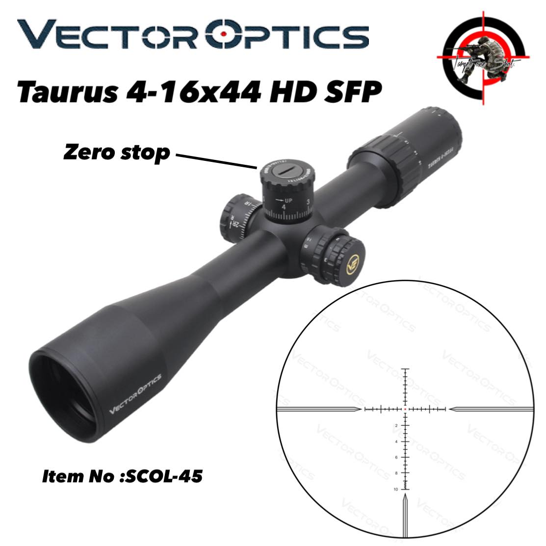 VECTOR OPTICS Taurus 4-16x44 HD HT SFP - Target one shot. - ThaiPick
