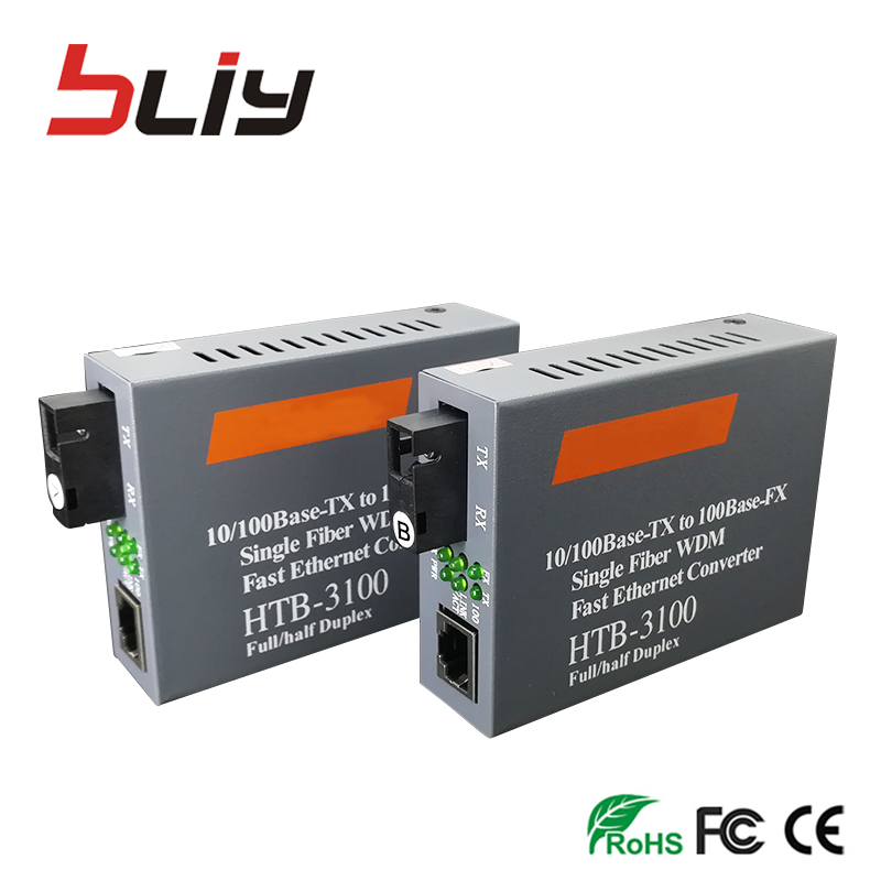 จัดส่งฟรี1คู่100Mbps Adaptive Fiber Optic Switch Ethernet Media ...