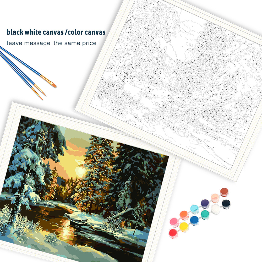 Four Seasons Scenery DIY Painting By Numbers On Canvas Oil Pictures For ...