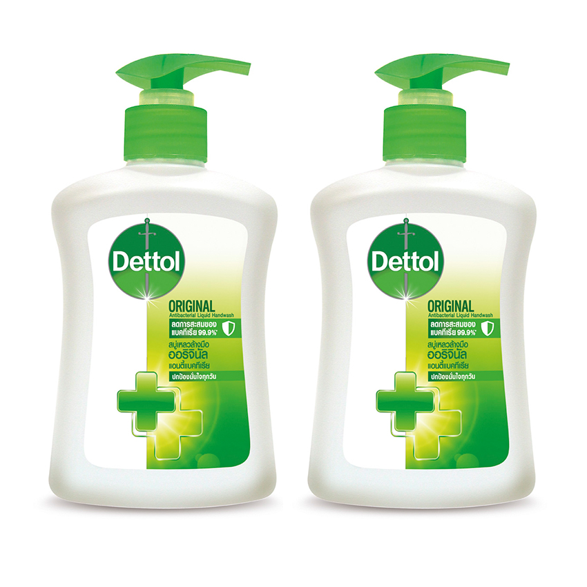 Dettol liquid hand soap Original formula 225 ml. (Pack 2 bottles ...