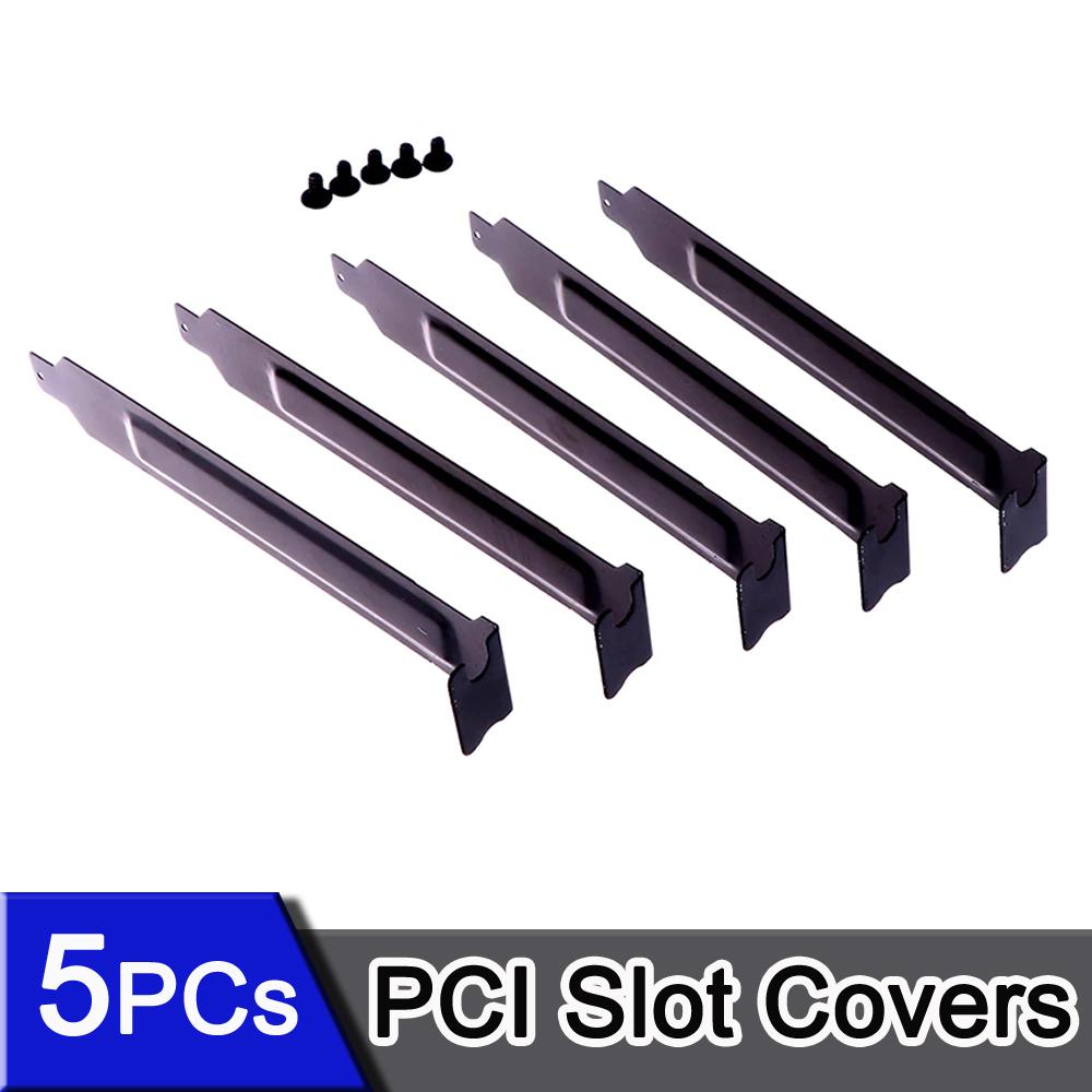 แผ่นเหล็กปิดหลัง Case แบบทึบ 5pcslot Black Hard Steel PCI Slot Covers ...