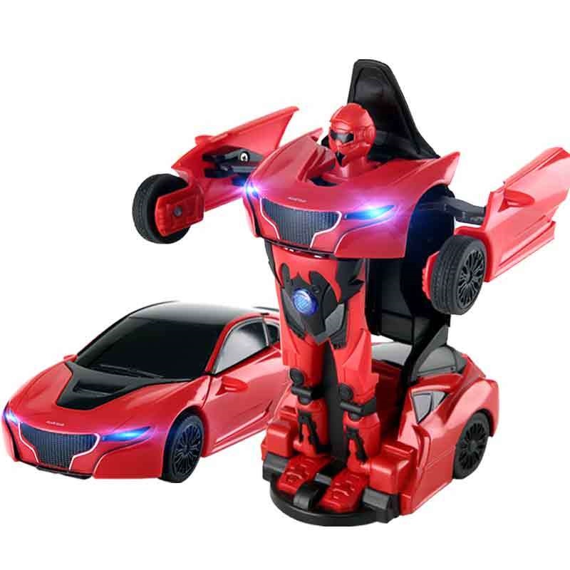 New Star-light deformation robot child pocket car toy with sound and ...