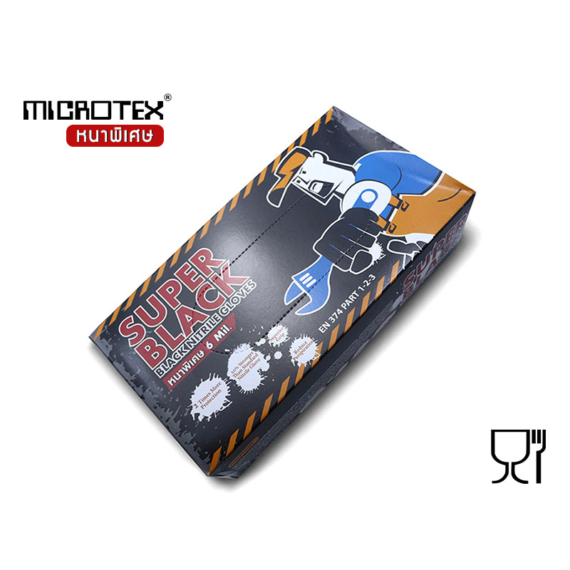 MICROTEX Super Black ถุงมือยางไนไตรสีดำ หนา 6 Mil. | หนาพิเศษ | สัมผัส ...