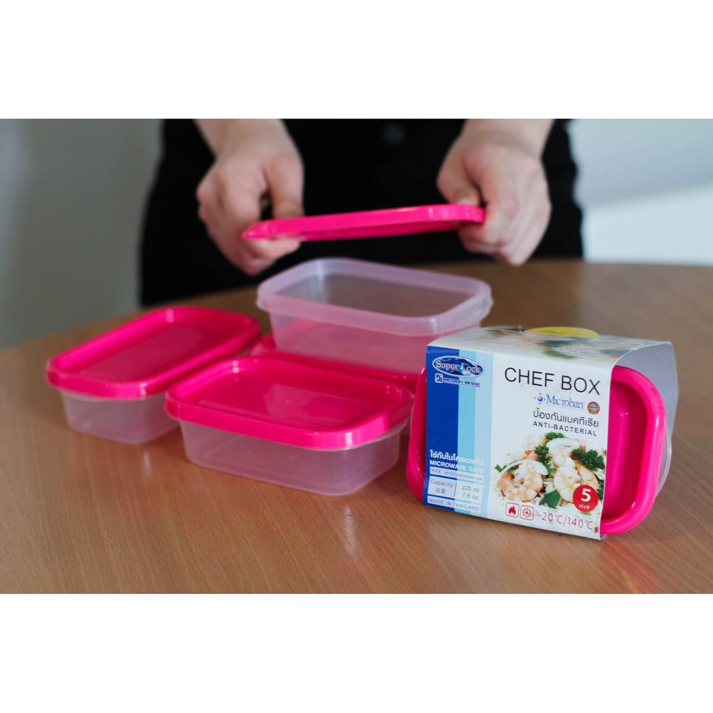 แพ็ก 5 กล่อง 10 ชิ้น Super Lock กล่องใส่อาหาร Chef Box ทรงผืนผ้า รุ่น 6071 225 มล. ป้องกัน ...