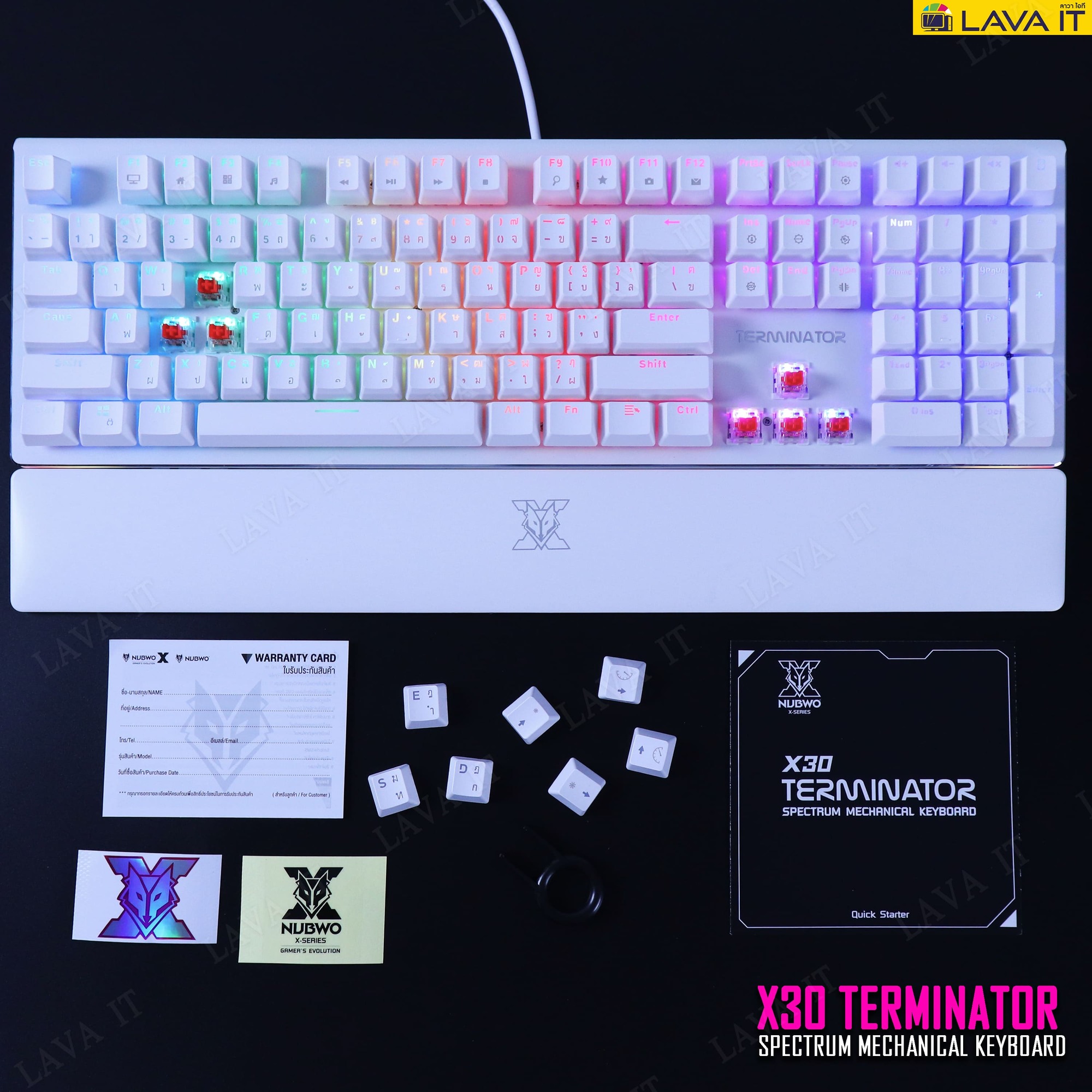 Nubwo X30 TERMINATOR RGB Gaming Keyboard คีย์บอร์ดเกมมิ่ง ปรับแต่งแสง ...