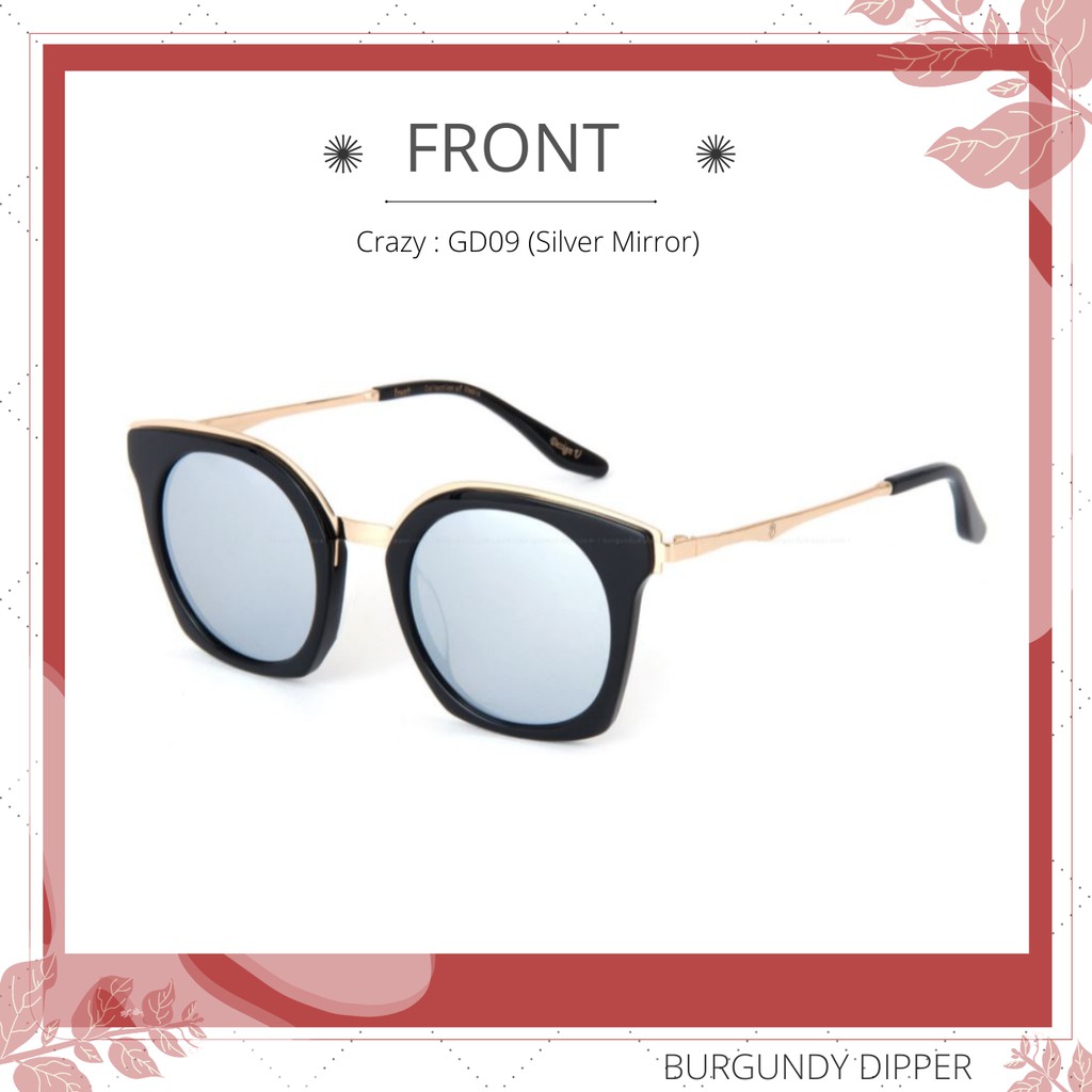 แว่นกันแดด FRONT Crazy GD09 (Black GoldSilver) - Burgundy Dipper Shop - ThaiPick