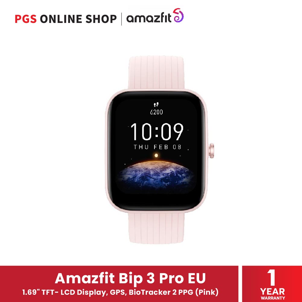 Amazfit Bip 3 Pro (สมาร์ทวอทช์) หน้าจอ 1.69" TFT- LCD ความละเอียด 240x280 BioTracker 2 PPG ...