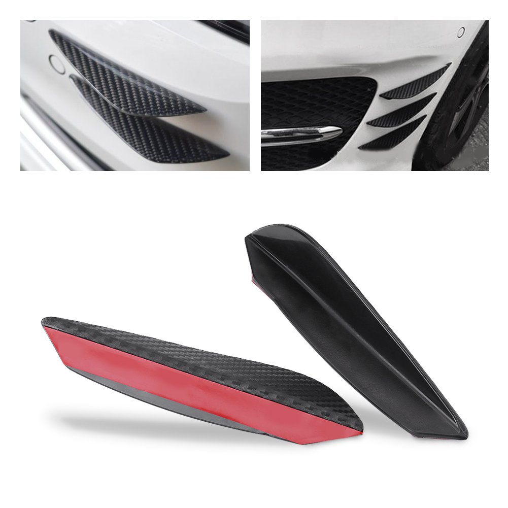 【COD】4Pcs/Set Auto Car Front Bumper Fins Lip Spoiler Carbon Fiber ...