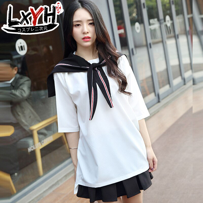 LXYH- COSER KING Top skirt ชุดนักเรียน ญี่ปุ่น Japanese ญี่ปุ่นนักเรียน ...