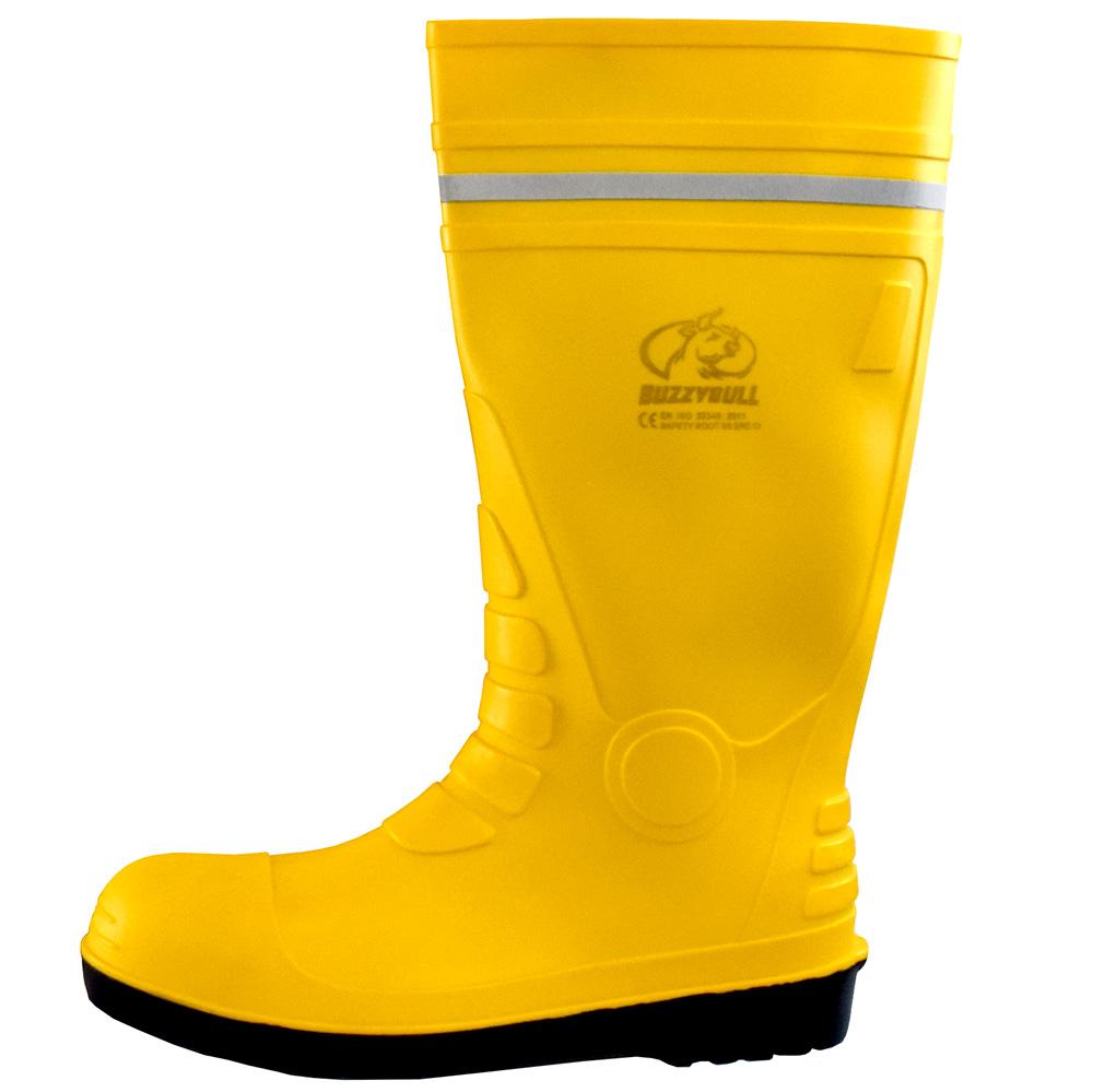 YELLOW SAFETY BOOT 40 cm รองเท้าบูทยาง สูง 40cm หัวเหล็ก พื้นเหล็ก บน ...